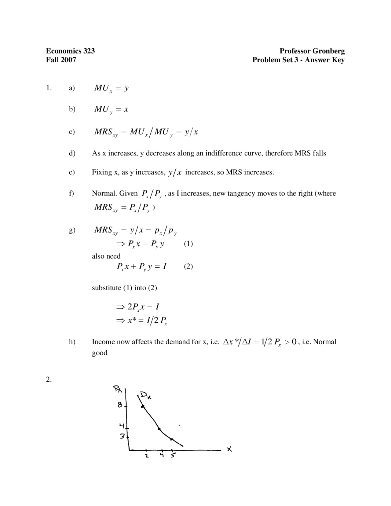 6 Problems Of Microeconomics Theory Assignment 3 Econ 323 Docsity