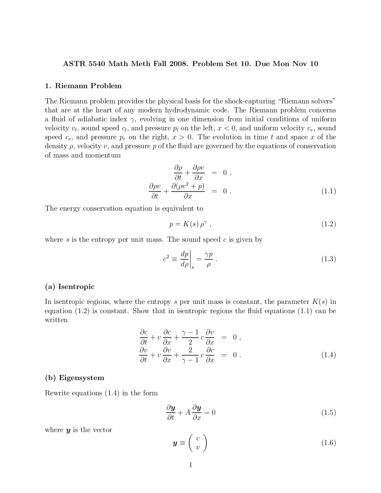 Riemann Problems With Examples In Mathematics Assignment 10 Astr
