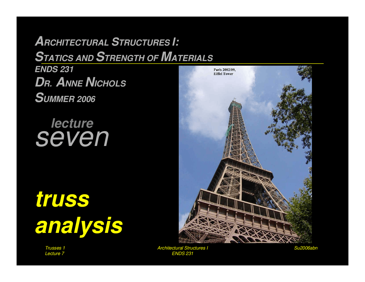 Notes on Truss Analysis | Architecture Structure | ENDS 231 | Study ...