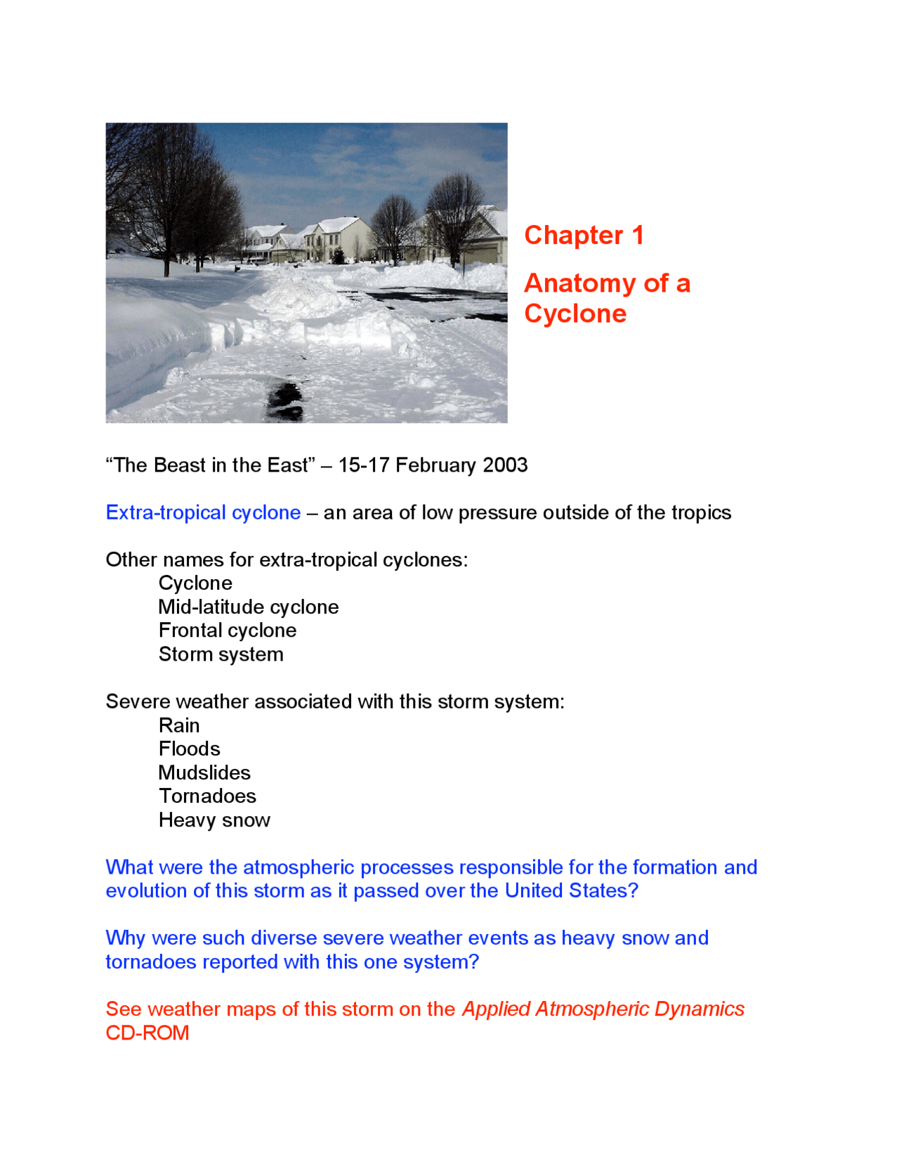 Anatomy Of Cyclone Introduction To Atmospheric Physics And Dynamics