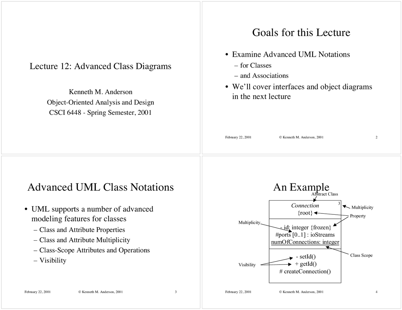 Advanced Class Diagrams Object Oriented Analysis And Design Slides Csci 6448 Docsity
