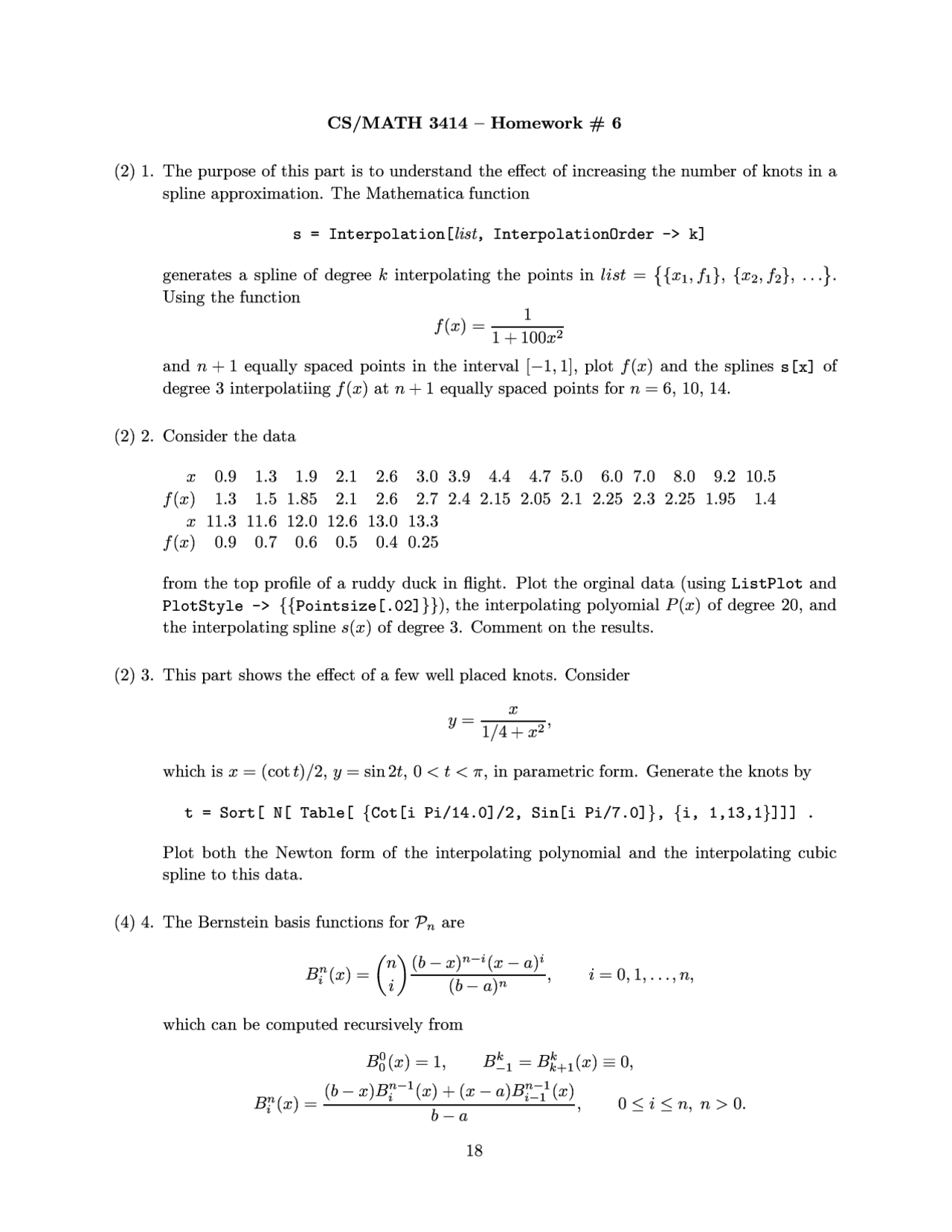 Homework 6 Solution Numerical Methods Cs 3414 Docsity