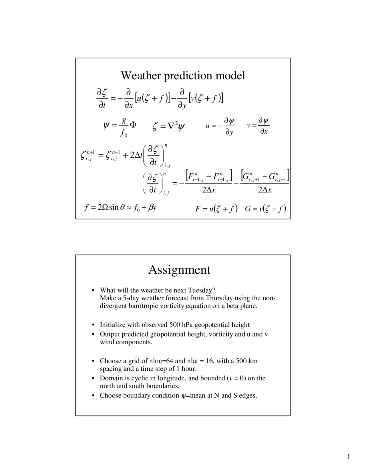 Slides For Weather Prediction Model Atoc 7500 Docsity