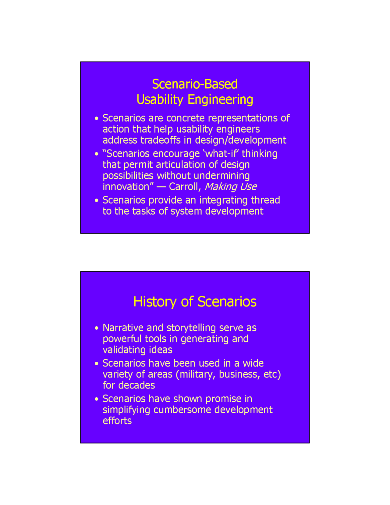 Scenario Based Usability Engineering Slides Cs 3724 Docsity