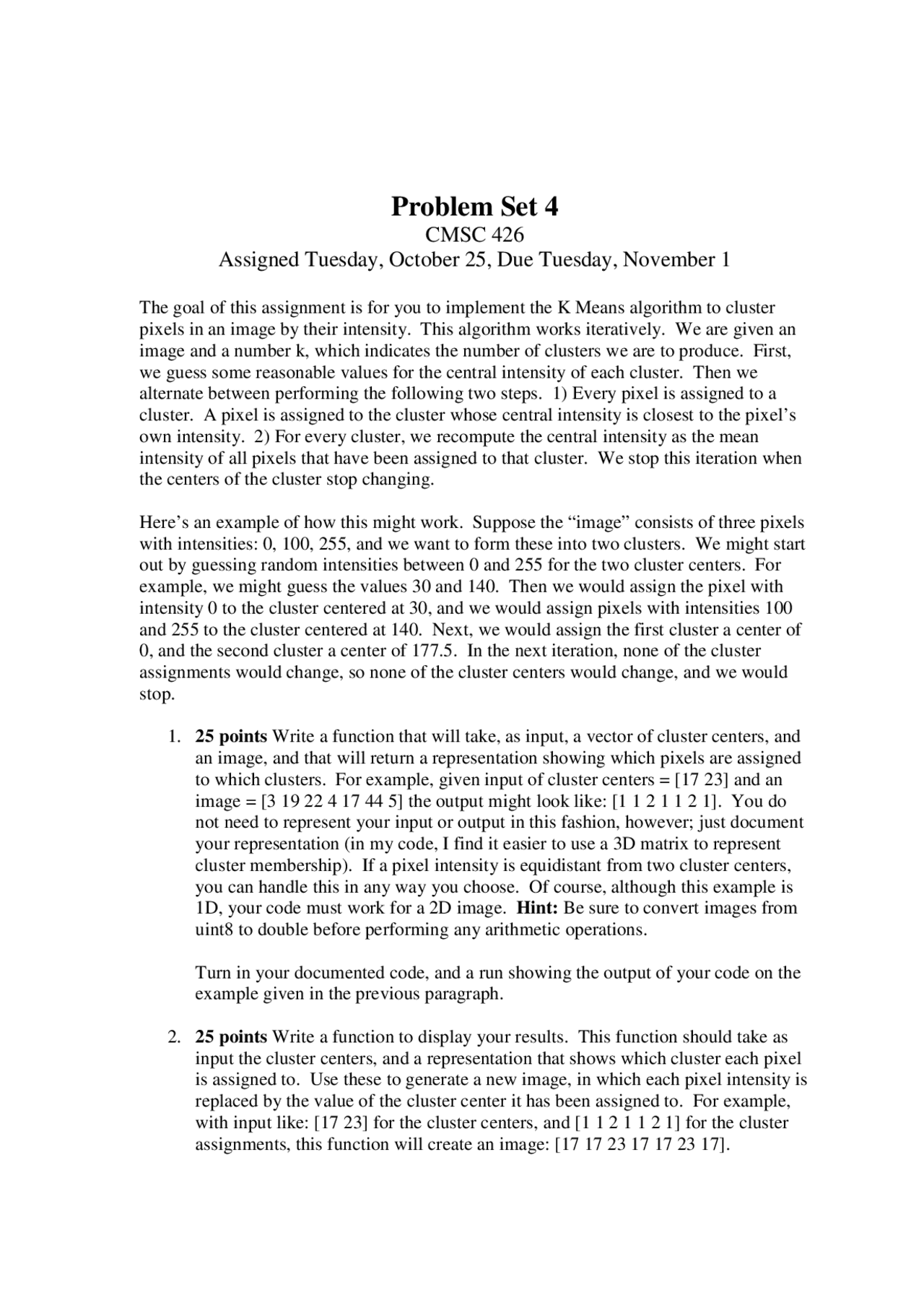 Assignment 4 Image Processing Cmsc 426 Docsity