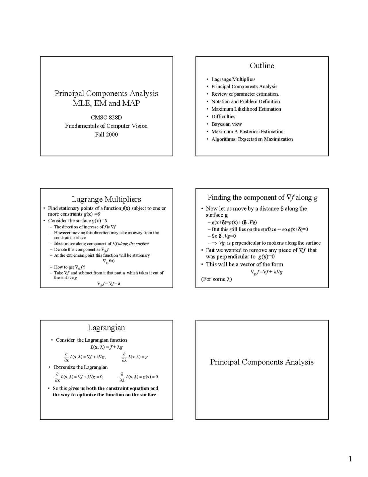 Lecture Slides For Advanced Topic And Information Process Cmsc 828d