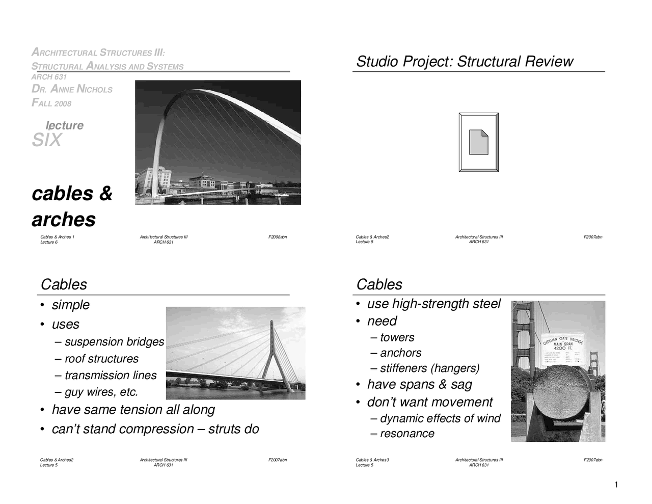 Notes On Cables And Arches Architecture Structures Arch 631 Docsity