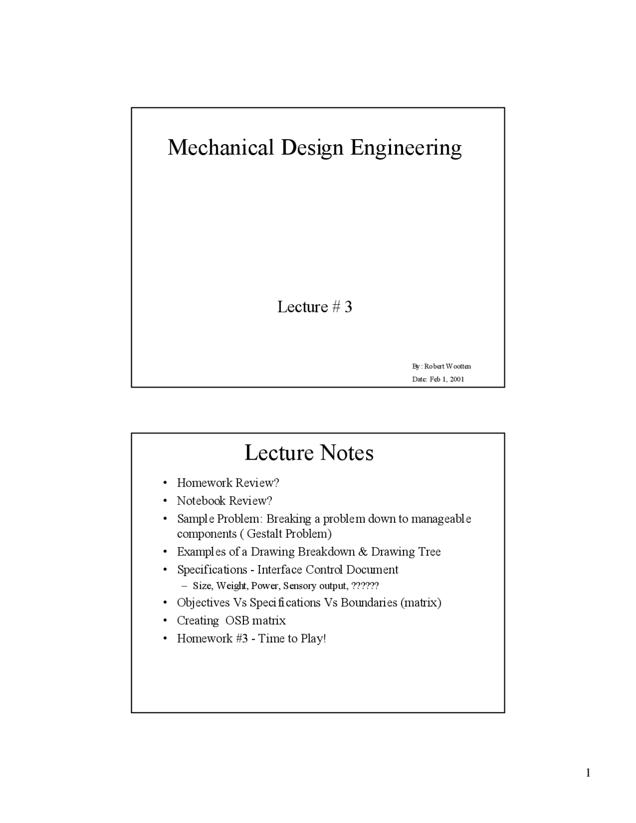 Lecture Slides on Mechanical Design Engineering | MCEN 4228 - Docsity