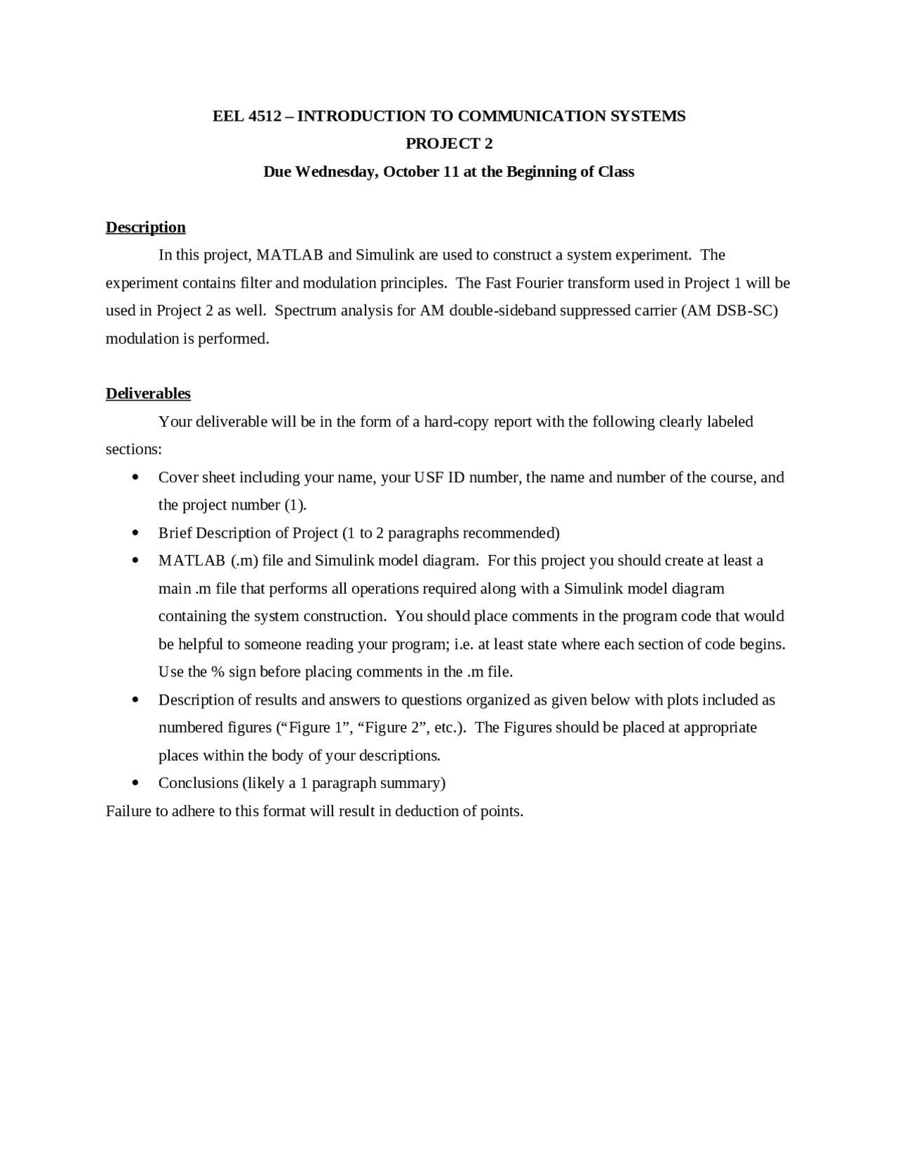 Use of MATLAB and Simulink to Construct a System Experiment | EEL 4512C - Docsity