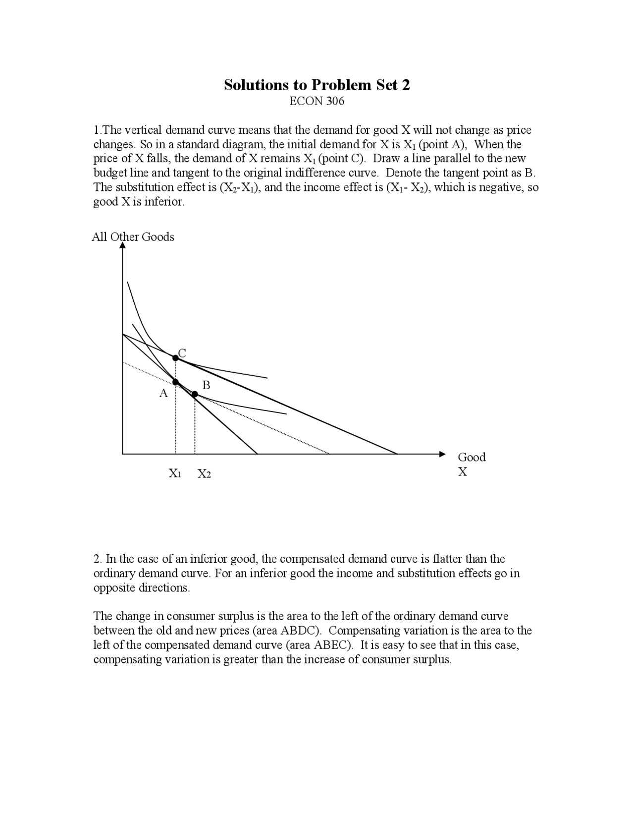 6 Problems On Intermediate Microeconomics Theory Assignment 2 Econ
