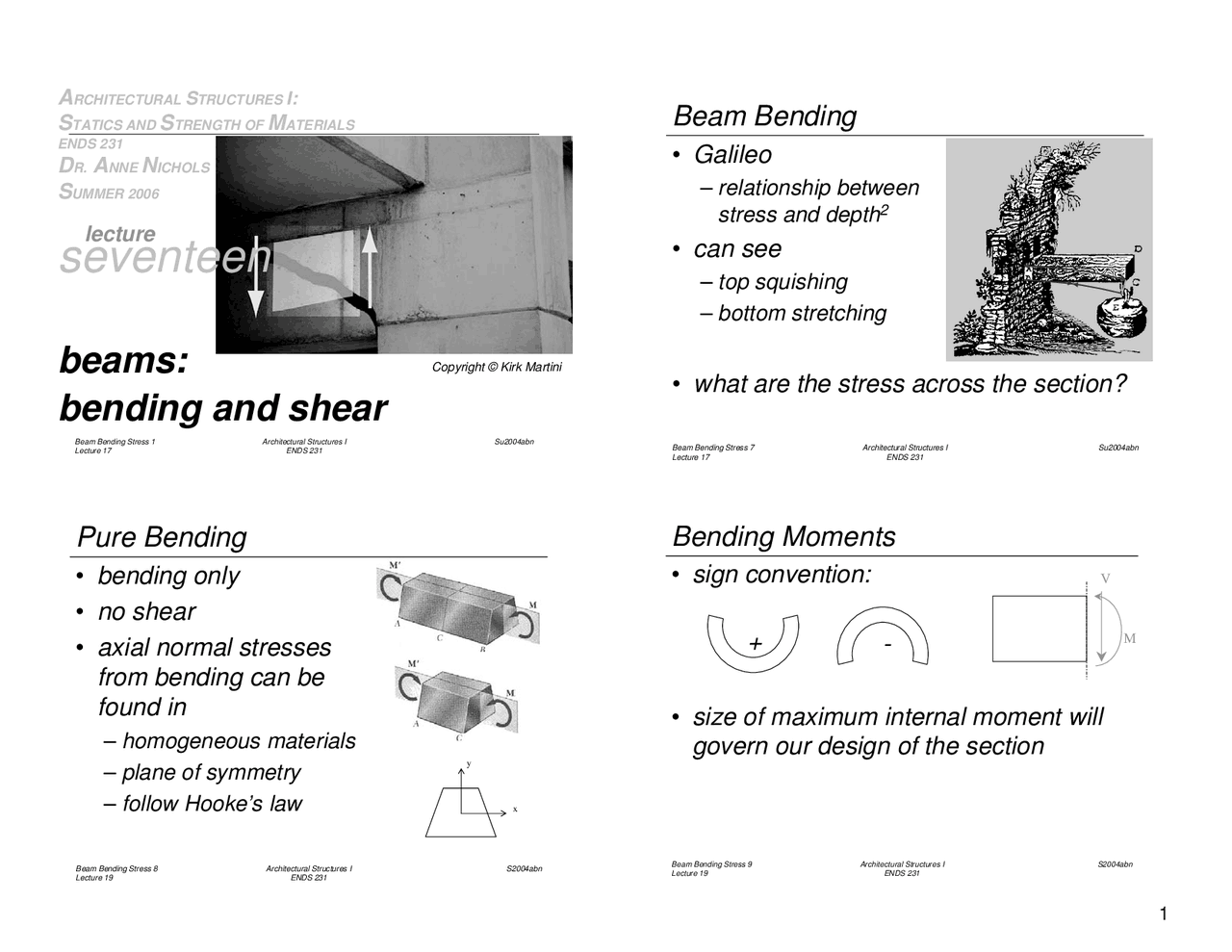Beam: Bending and Shear | Architecture Structure | ENDS 231 - Docsity