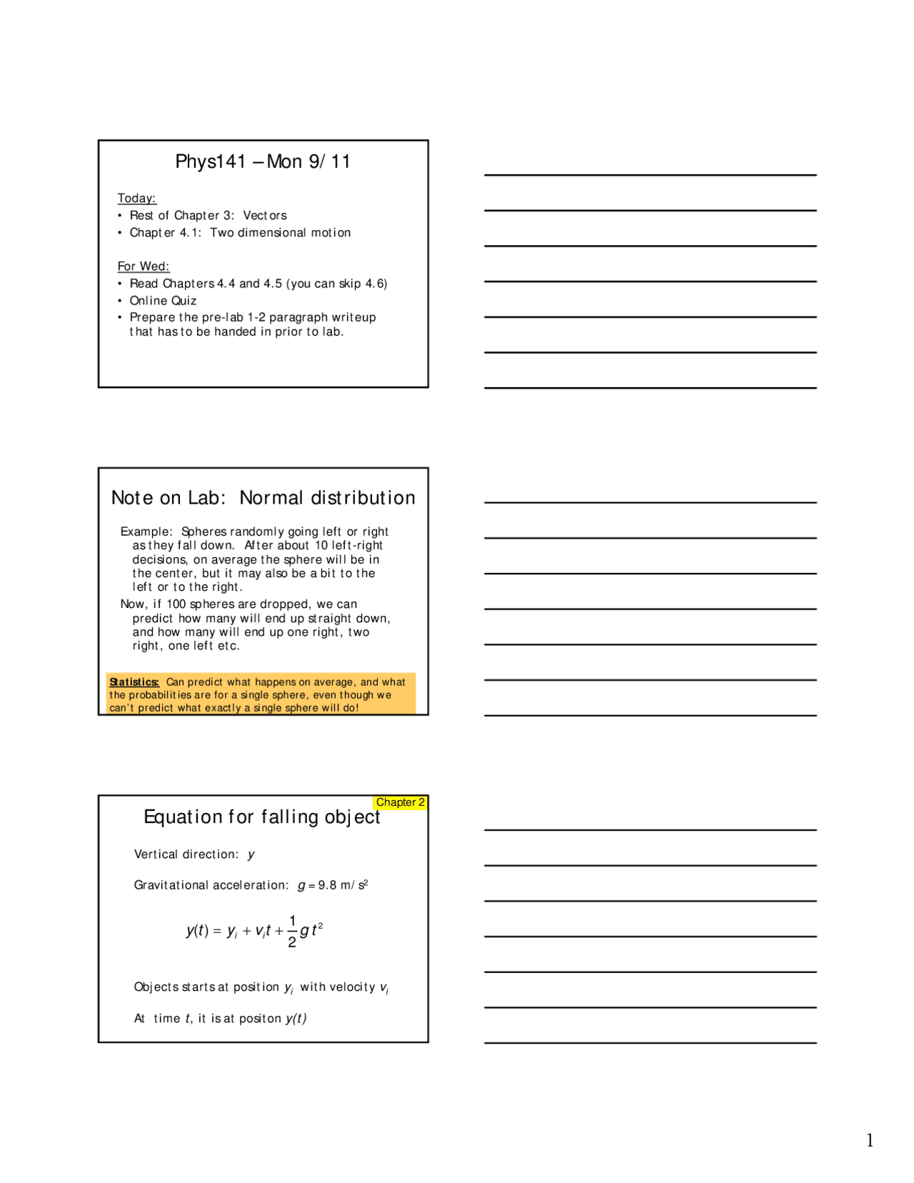 Vector Two Dimensional Motion Slides Phys 141 Docsity
