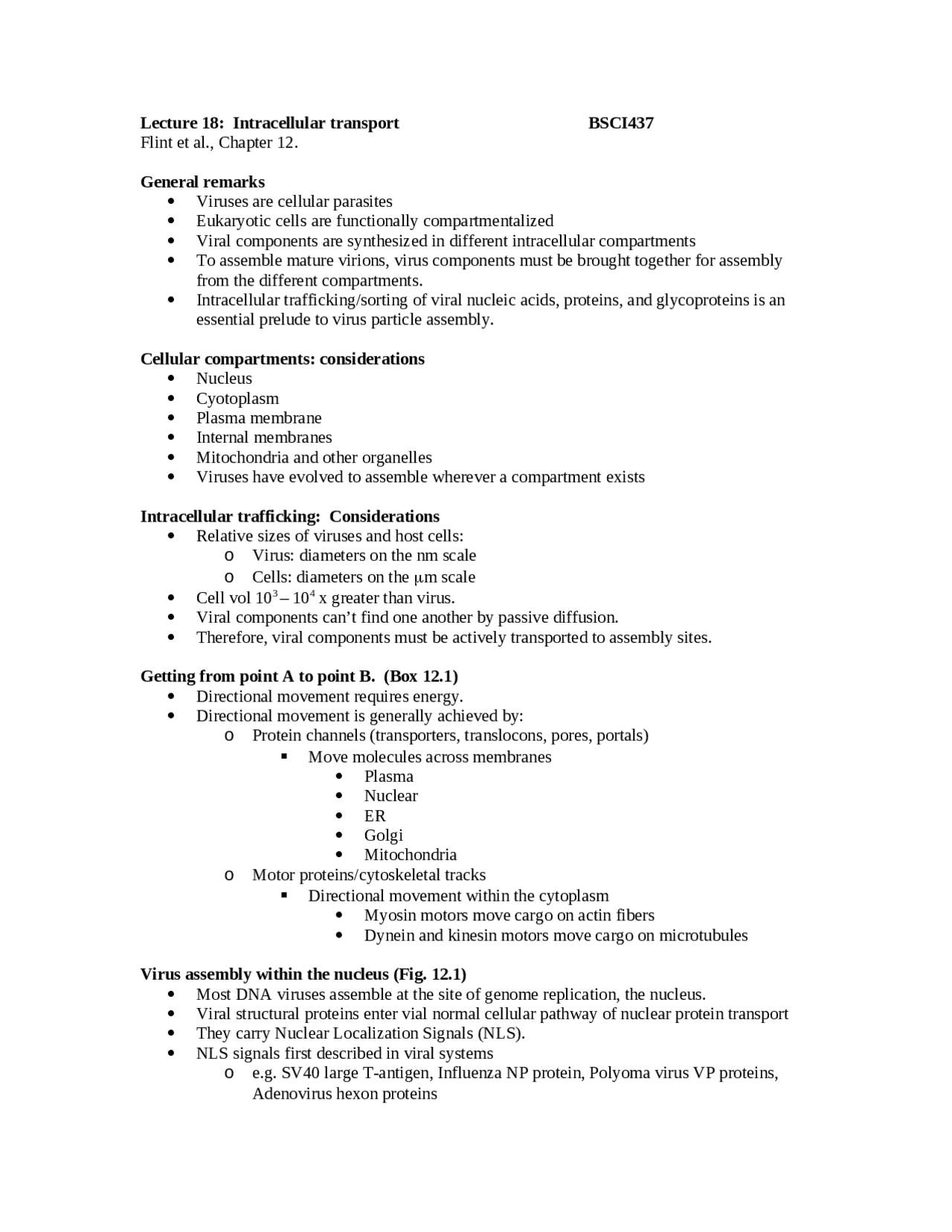 Intercellular Transport - General Virology - Lecture Notes | BSCI 437 ...