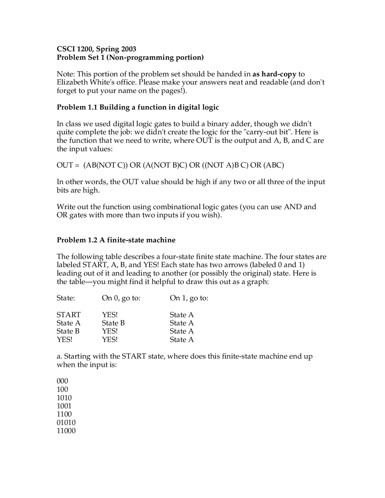 Problem Set 1 Introduction To Computing Csci 1200 Docsity 8398