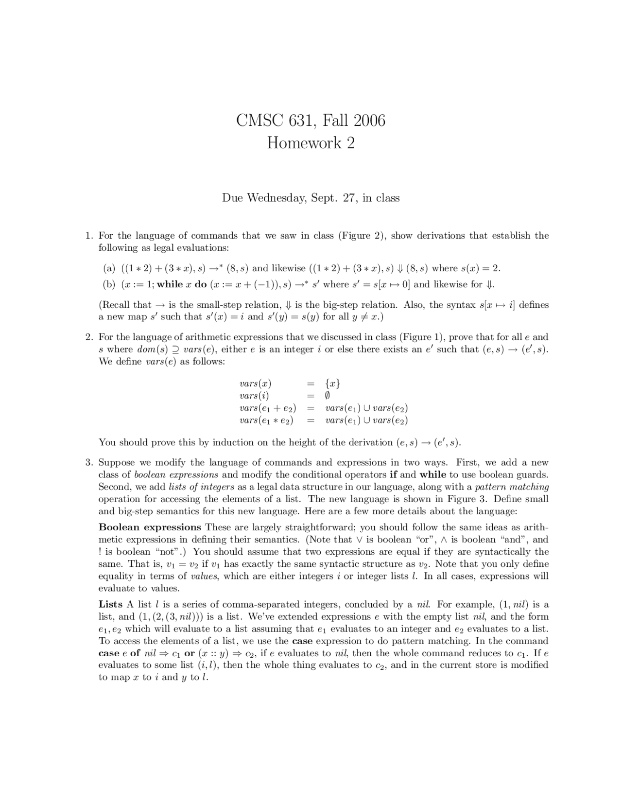 Homework 2 Program Analysis And Understanding Cmsc 631 Docsity