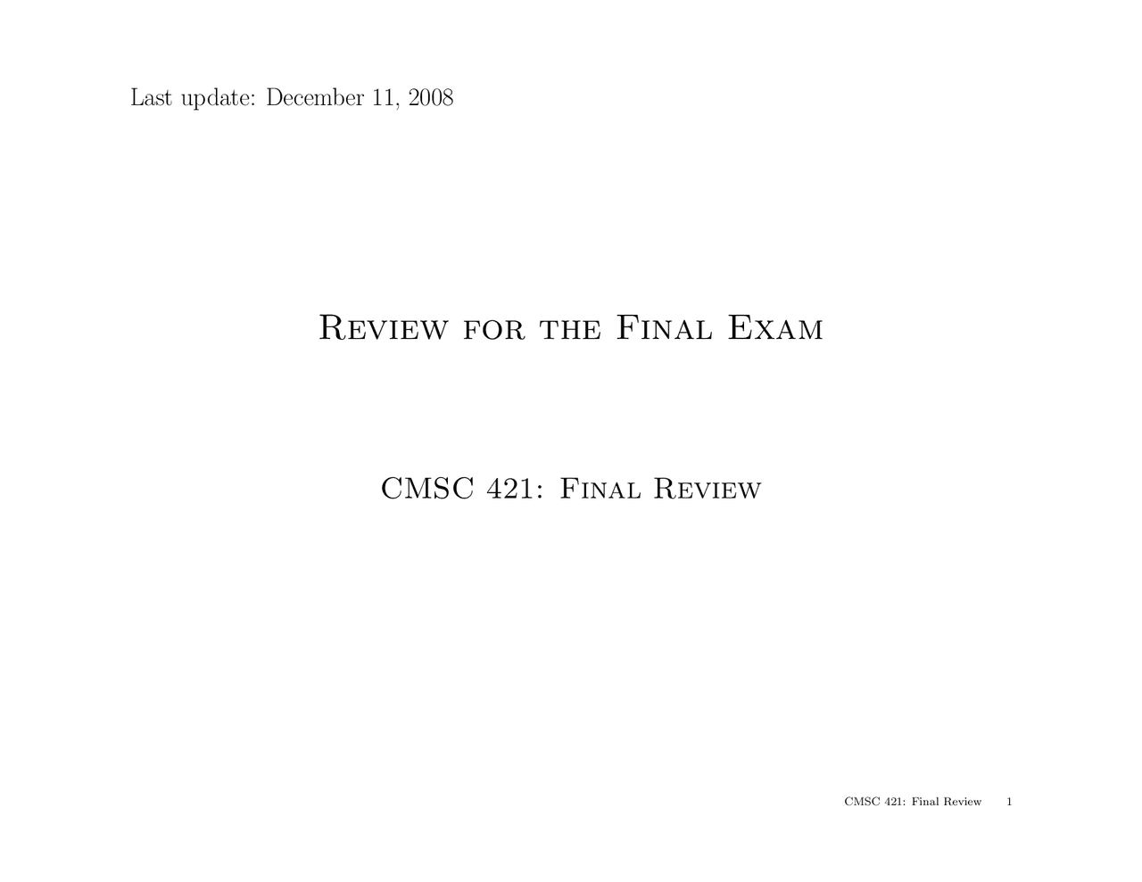 Introduction To Artificial Intelligence Final Exam Review Sheet Cmsc 421 Docsity