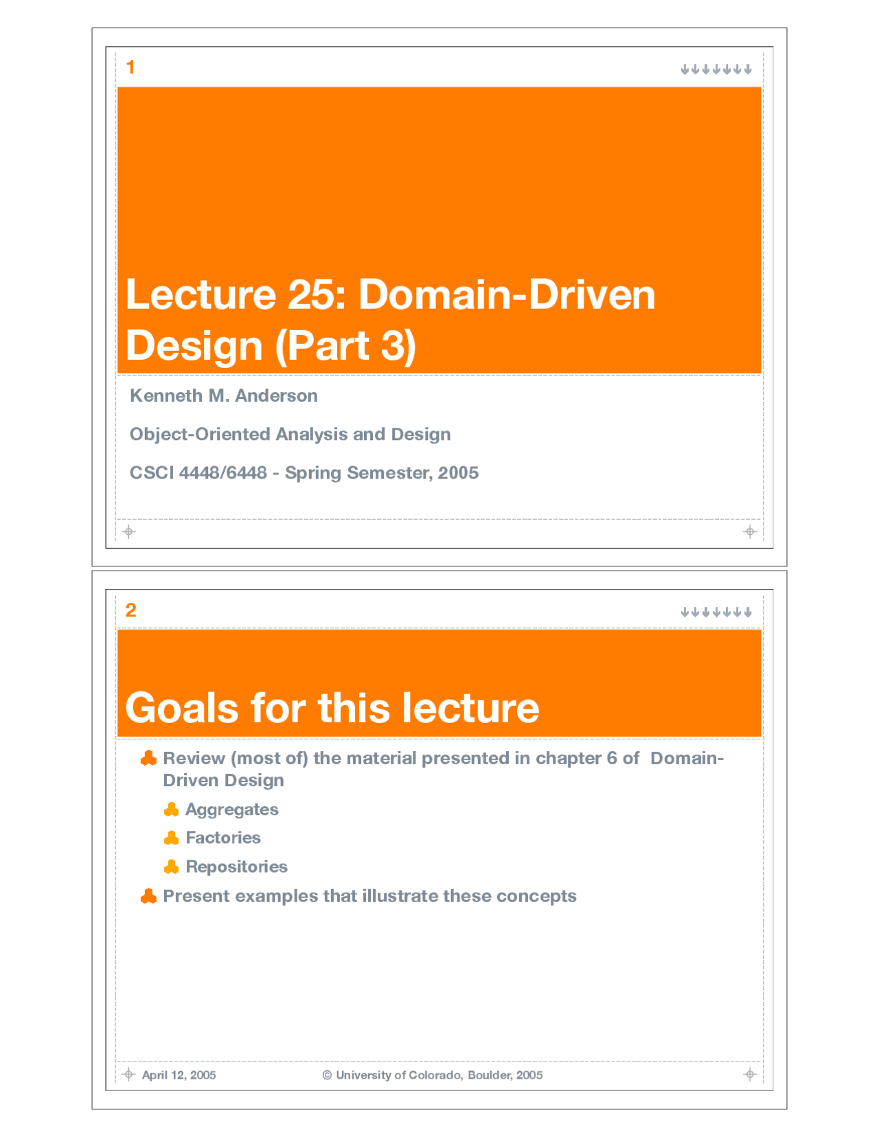 Domain Driven Design Object Oriented Analysis And Design Slides Csci 4448 Docsity