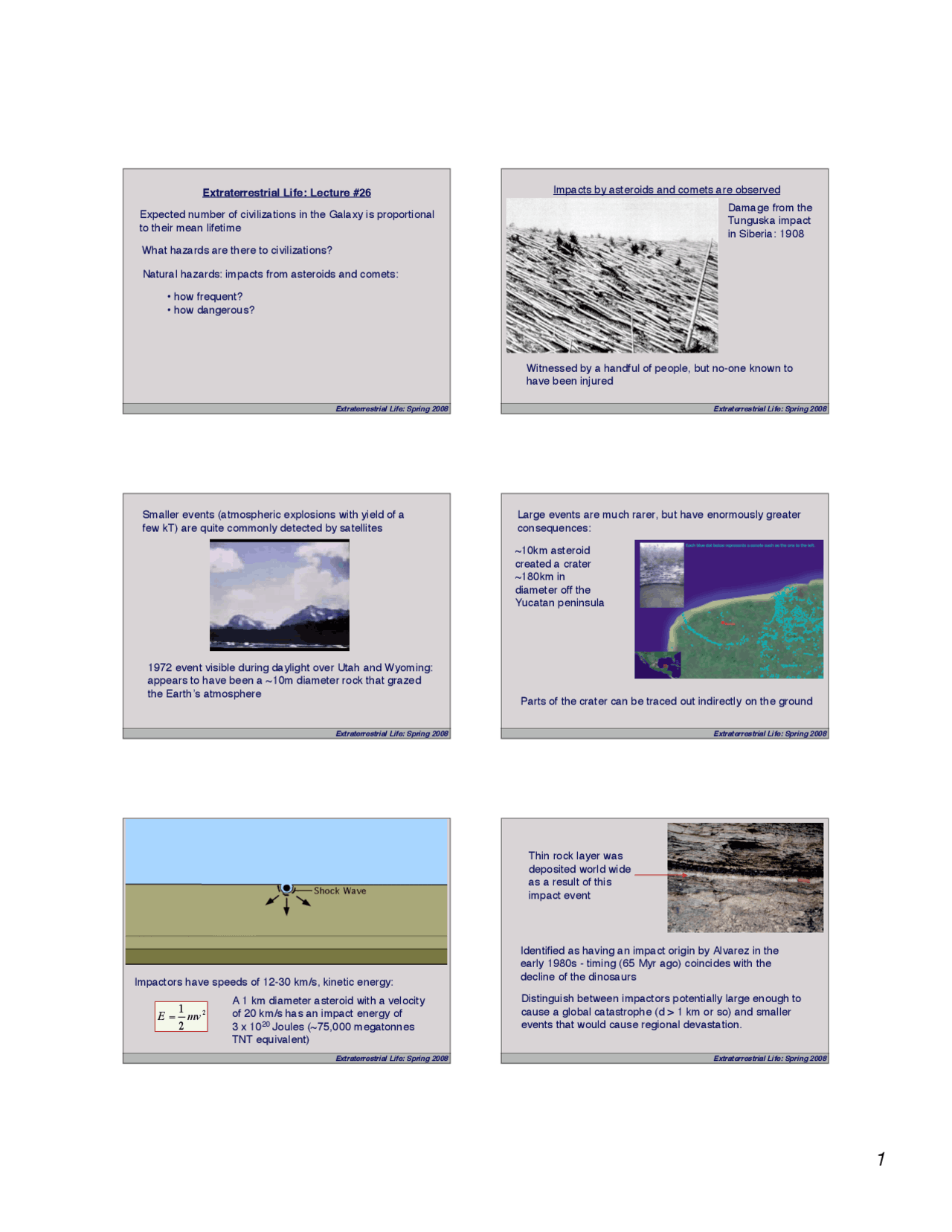 Lecture Slides On Asteroids Extraterrestrial Life Astr 3300 Docsity