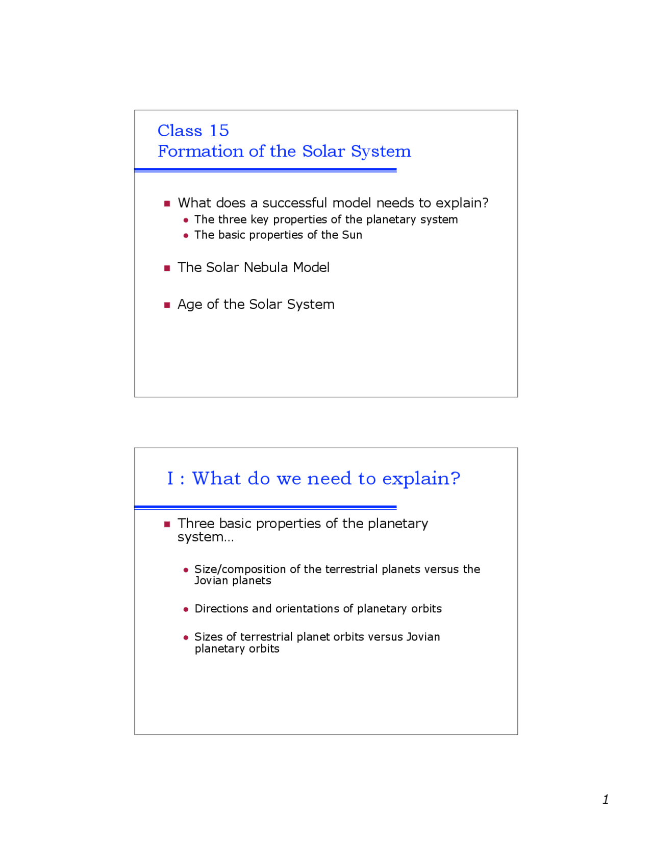 Lecture Slides On Formation Of The Solar System Astr 120 Docsity