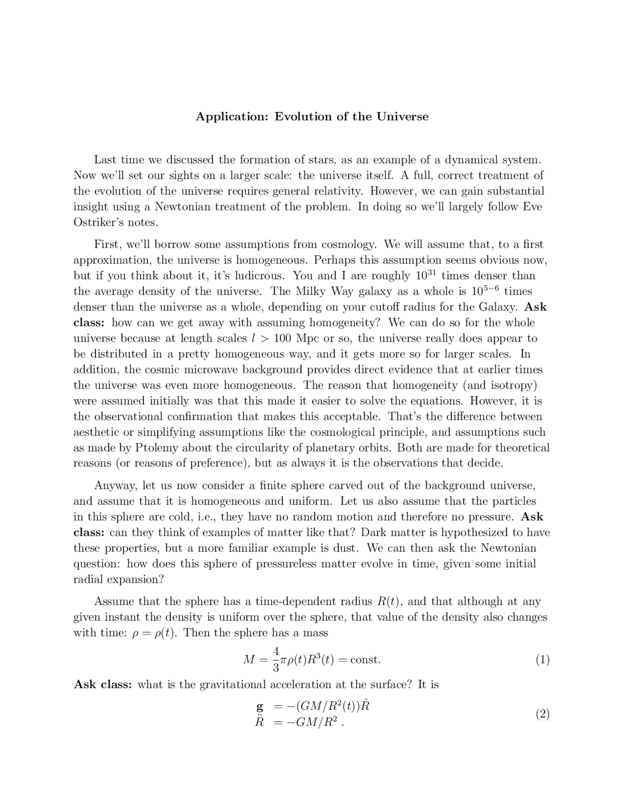 Application Evolution Of The Universe Theoretical Astrophysics