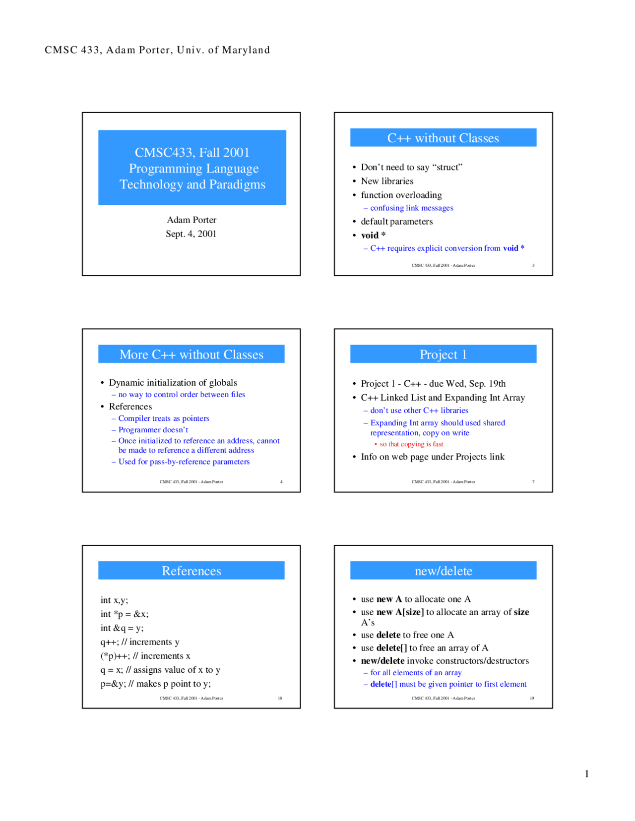 Programming Language Technology And Paradigms C Cmsc 433 Docsity 5942