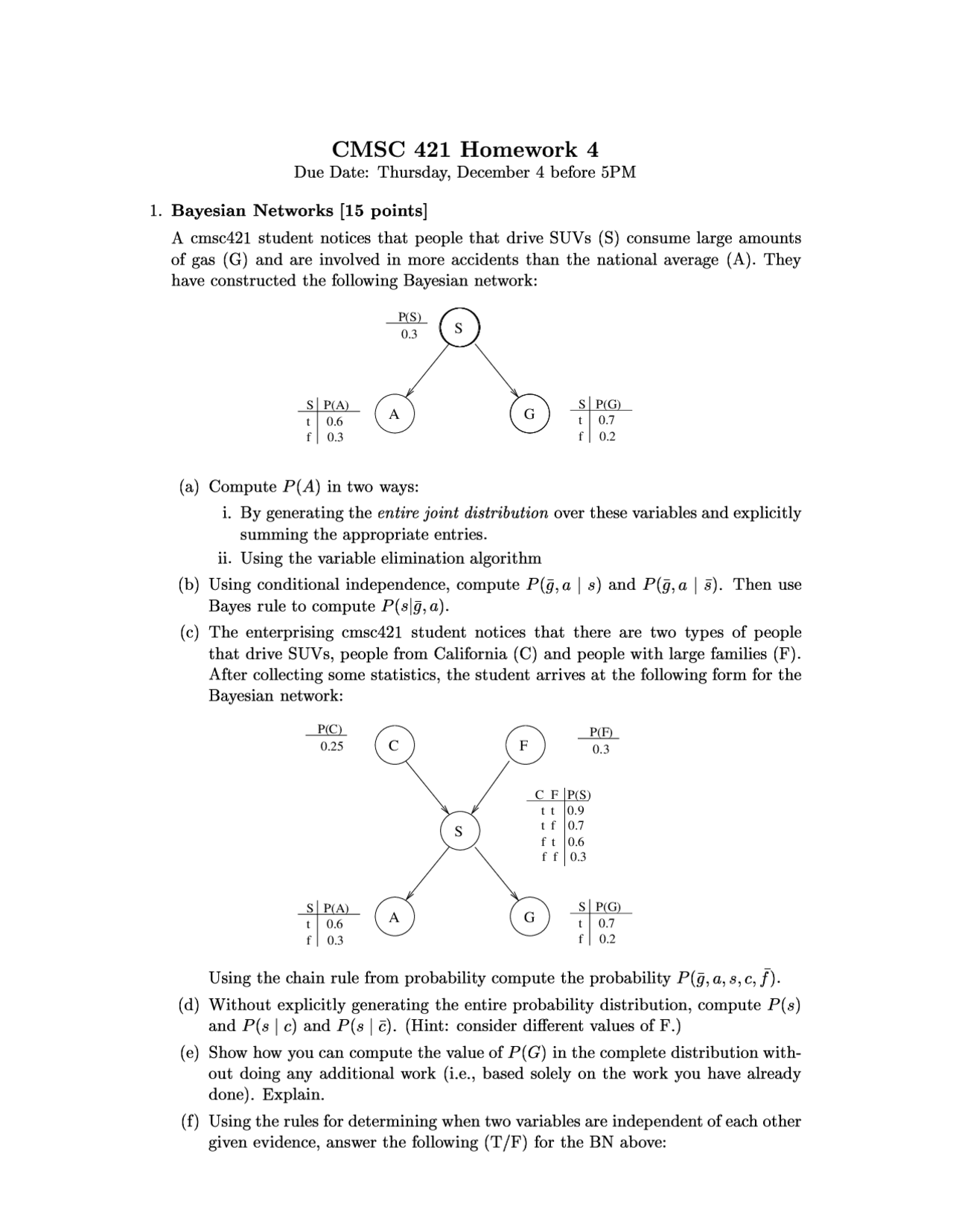Assignment 4 Introduction To Artificial Intelligence Cmsc 421 Docsity