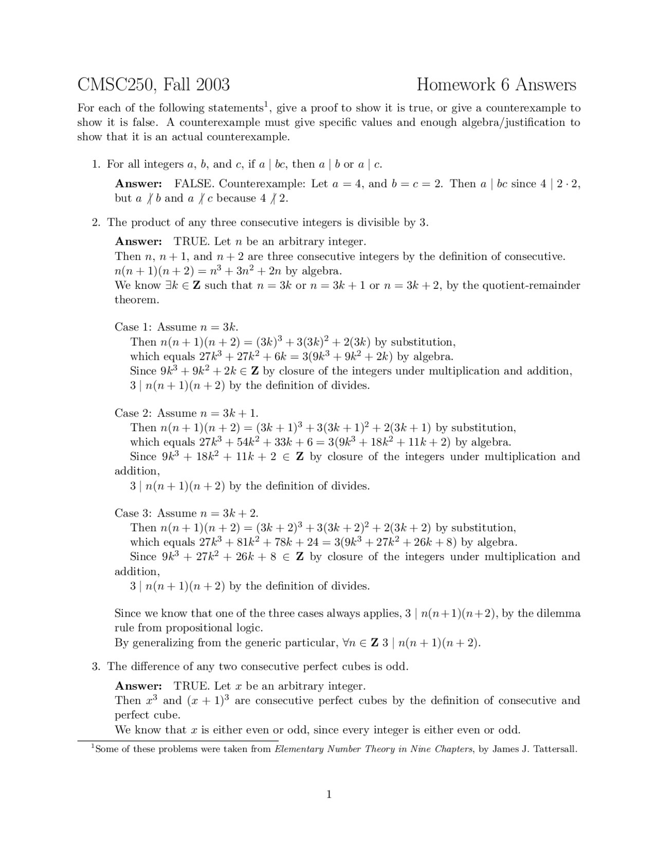 Homework 6 Solutions Discrete Structures Cmsc 250 Docsity
