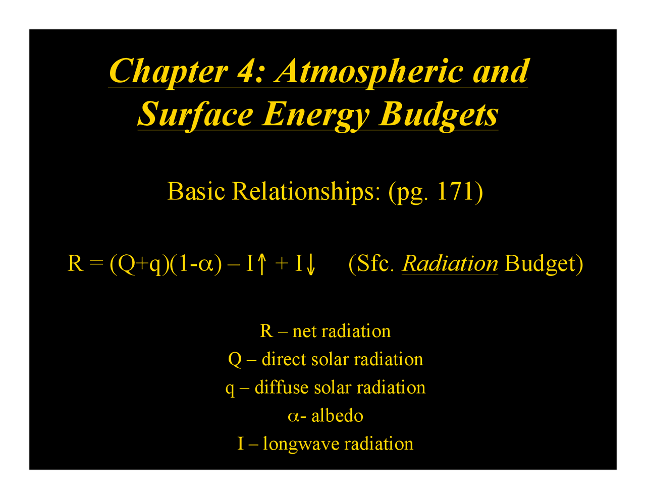 Slides For Atmospheric And Surface Energy Budgets Atoc 4750 Docsity