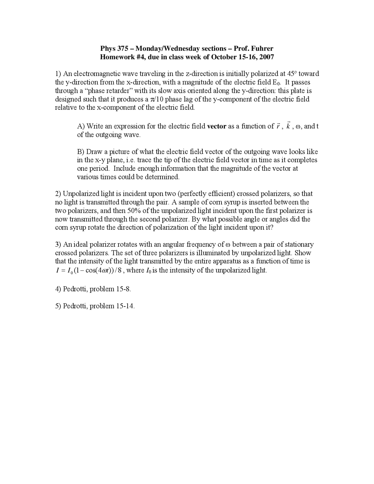Assignment 4 Experimental Physics Phys 375 Docsity