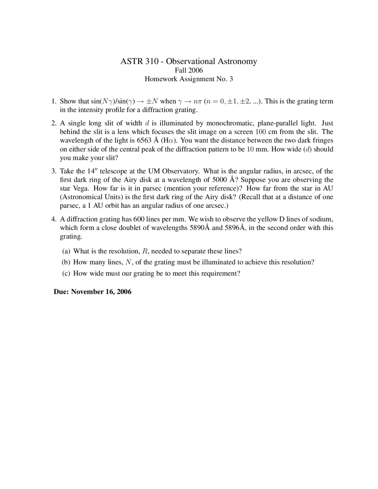 4 Solved Problems On Observational Astronomy Assignment 3 Astr 310