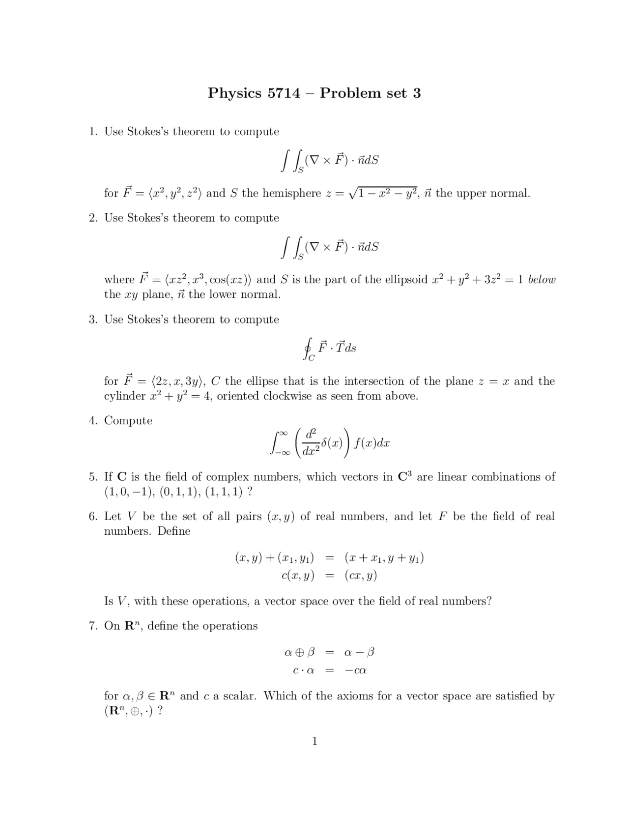 Solution For Problem Set 3 Methods Of Theoretical Physics Phys 5714