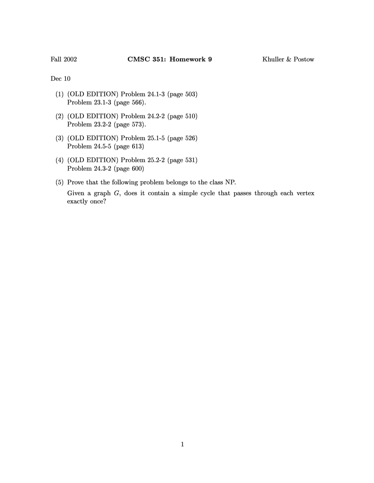 Notes Algorithms Assignment 9 Cmsc 351 Docsity