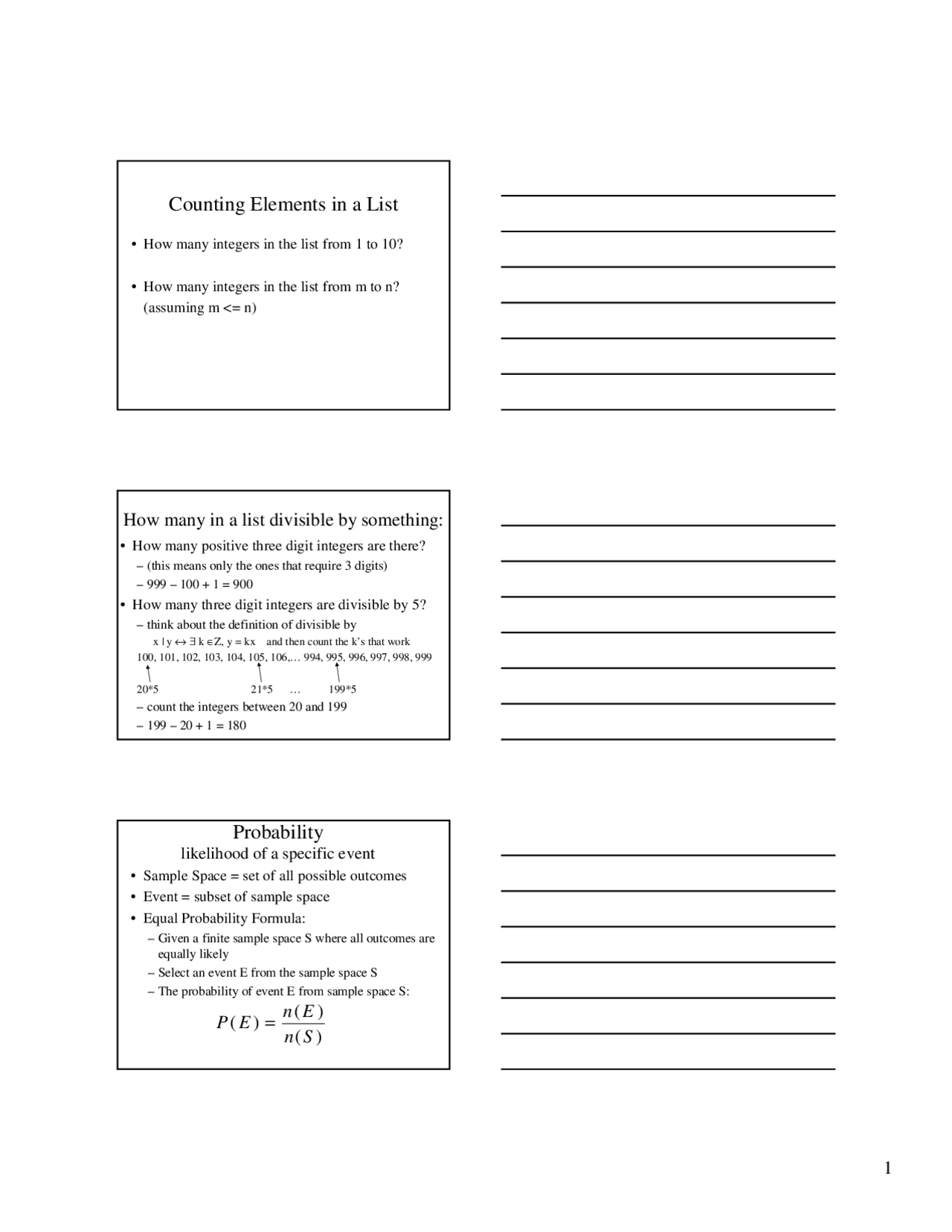 Counting Elements In A List Lecture Slides Cmsc 250 Docsity