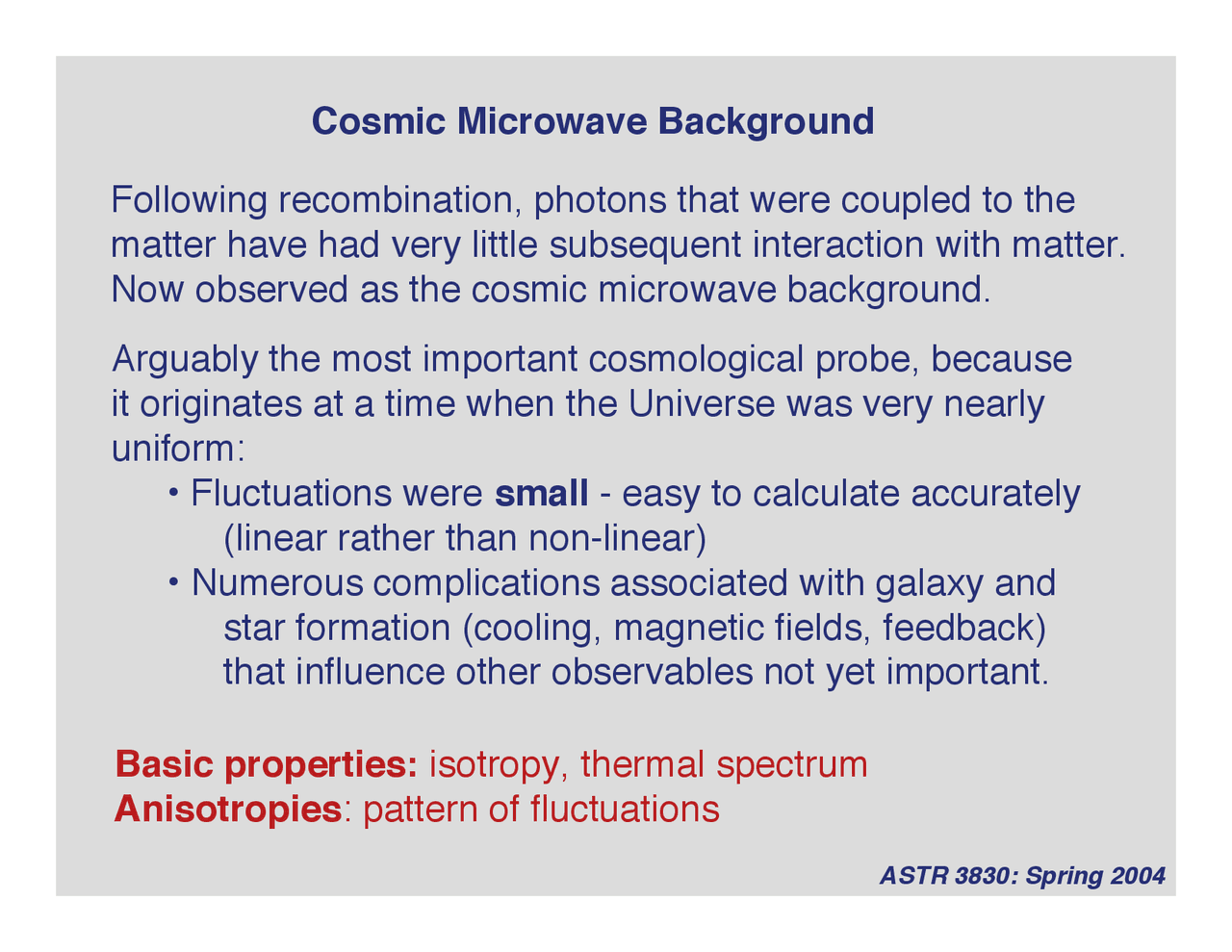 Lecture Slides On Cosmic Microwave Background Astr 3830 Docsity