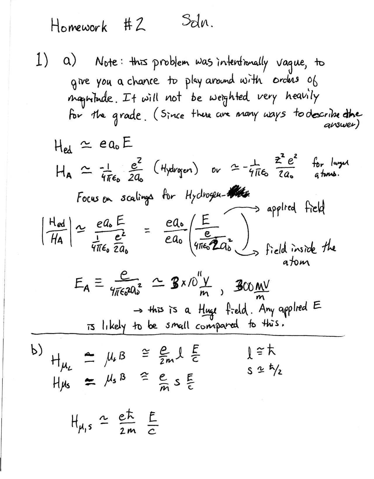 Homework 2 Solution Atomic And Optical Physics Phys 721 Docsity