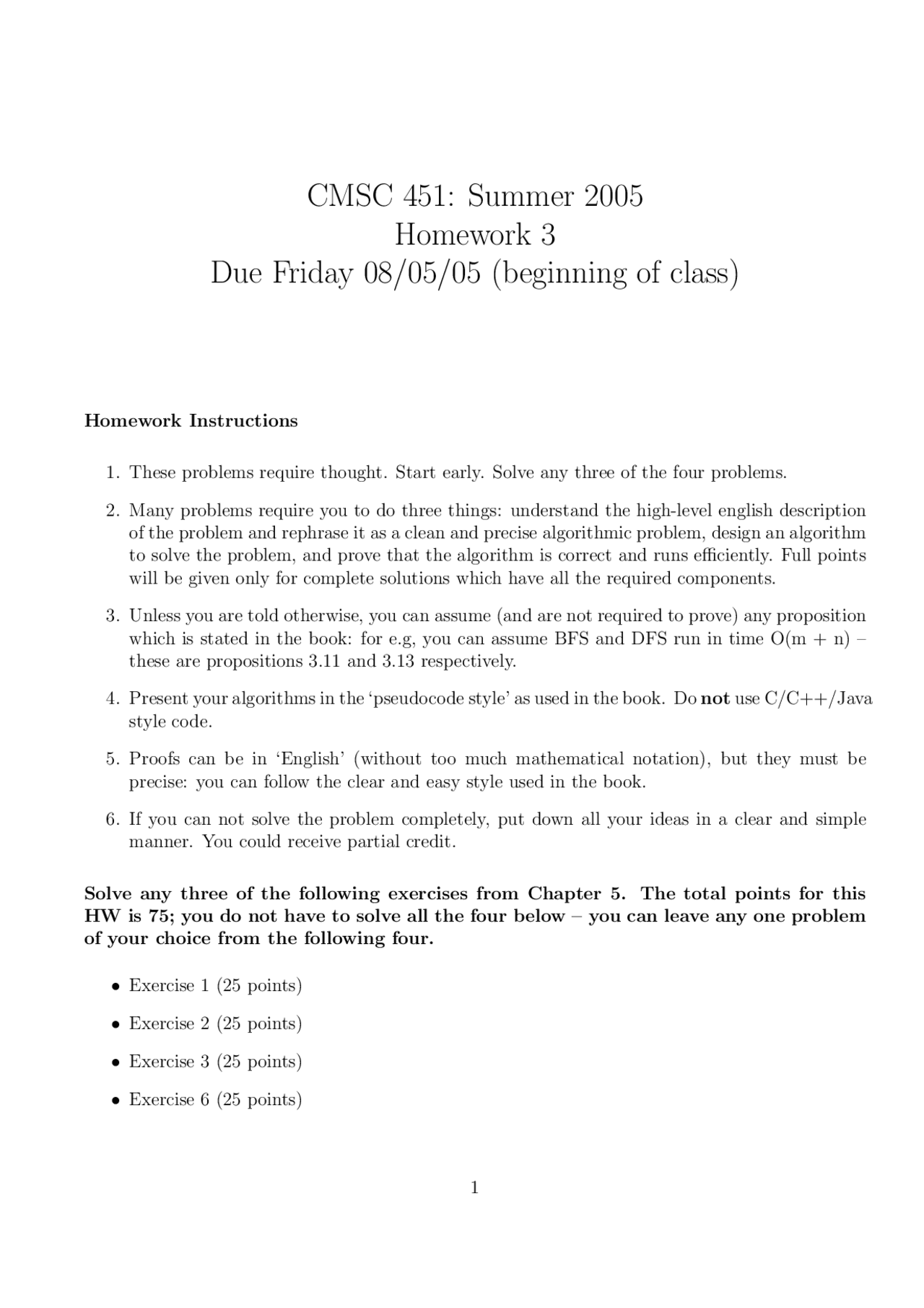 Homework 3 Questions Design And Analysis Of Computer Algorithms
