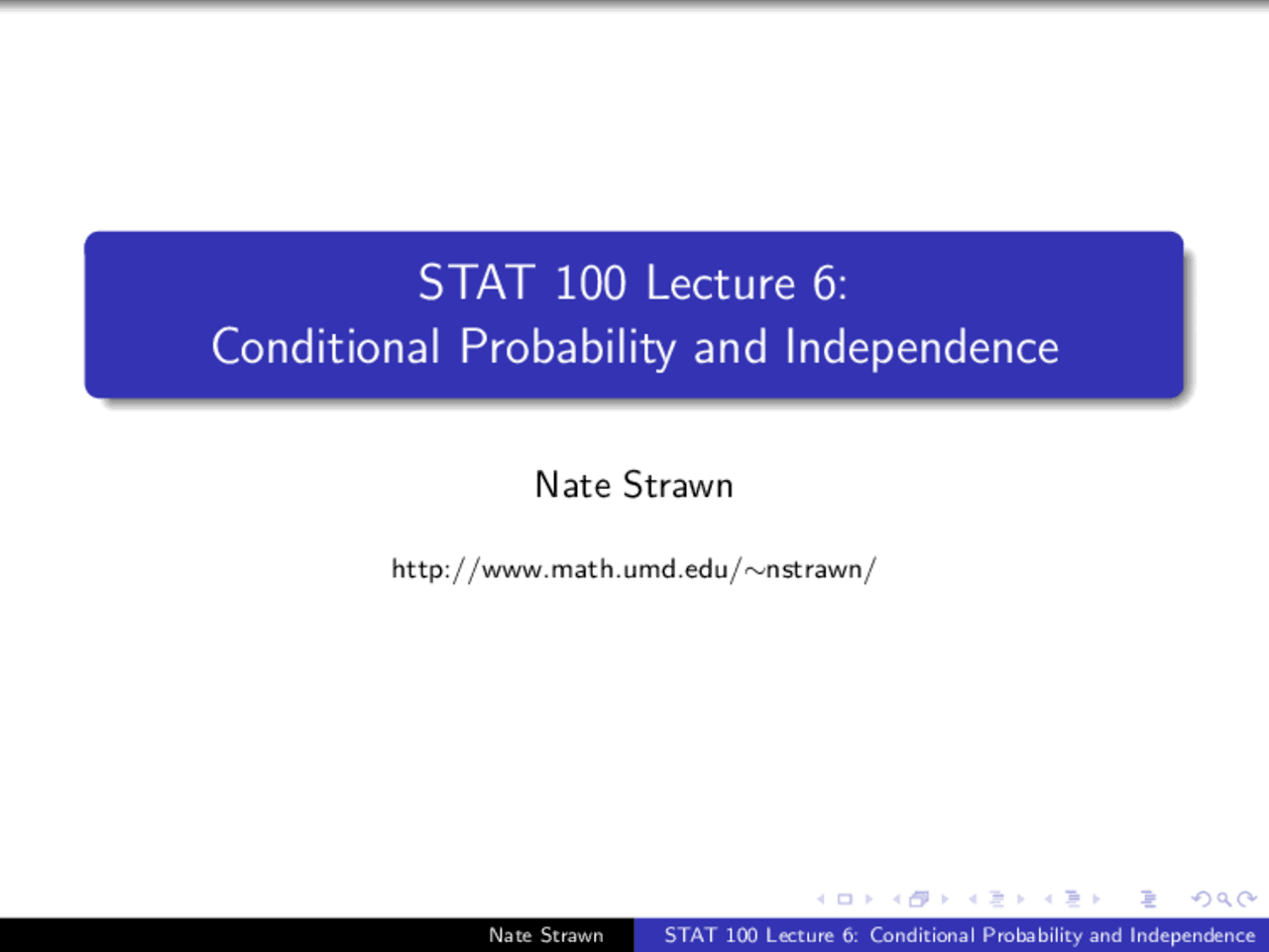 Class Note - Conditional Probability and Independence | STAT 100 - Docsity