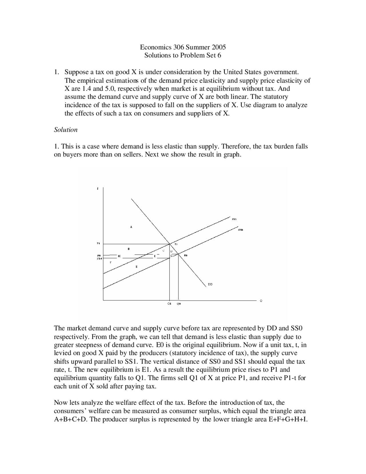 Solution To Problem Set 6 Intermediate Microeconomics Theory Econ