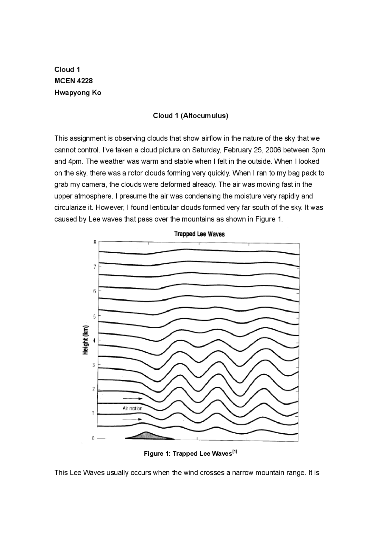 Cloud Altocumulus Special Topics Assignment 2 Mcen 4228 Docsity