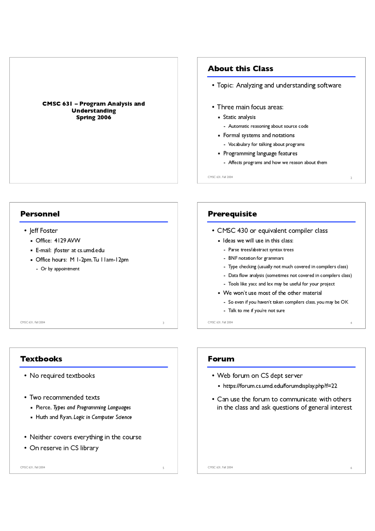 Analyzing and Understanding Software - Slide Notes | CMSC 631 | Study ...