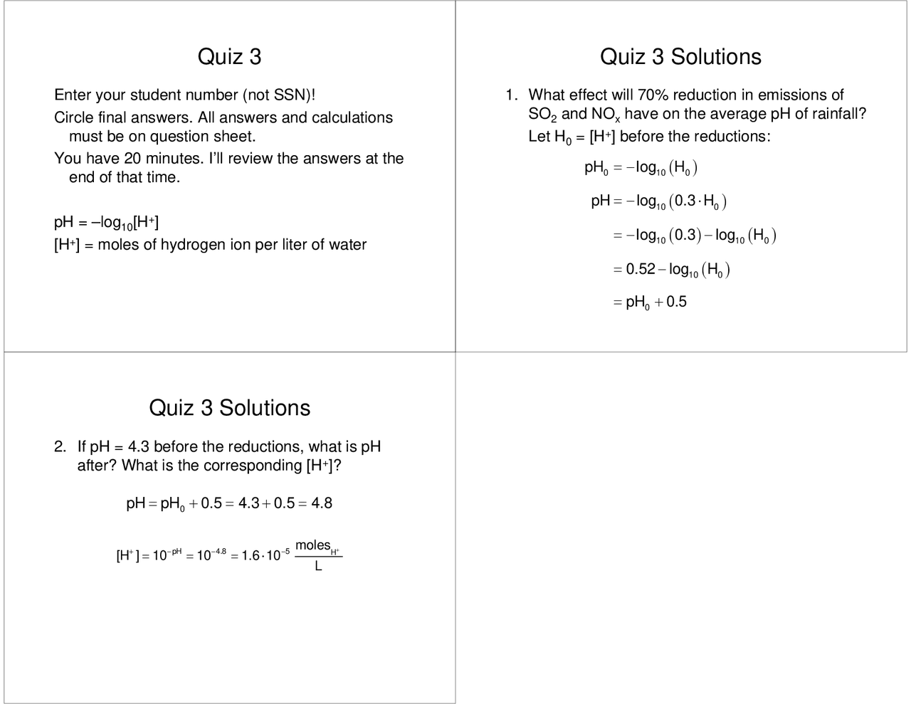 Quiz 3 Solutions Global Environmental Problems Puaf 741 Docsity