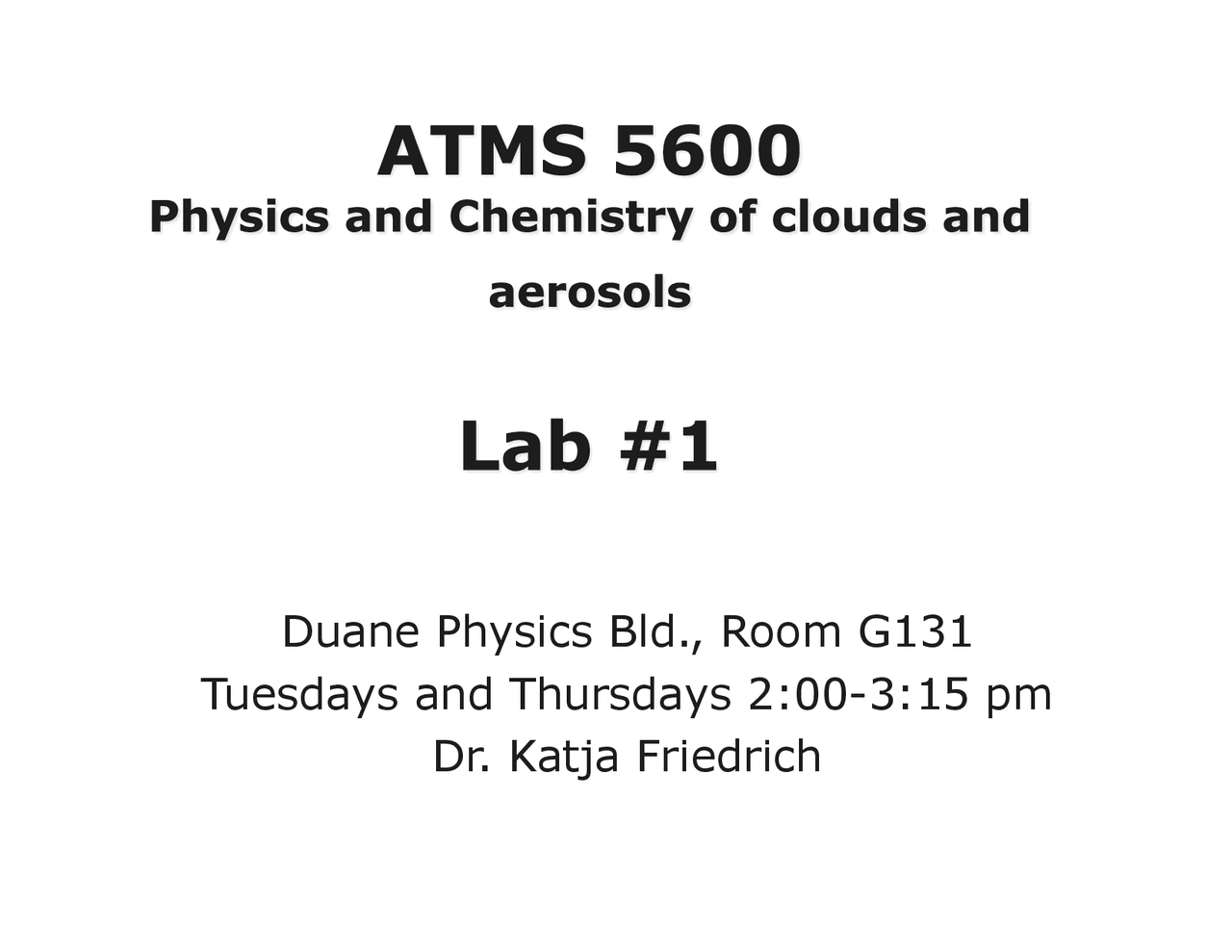Physics And Chemistry Of Clouds And Aerosols Lab I Atoc 5600 Docsity