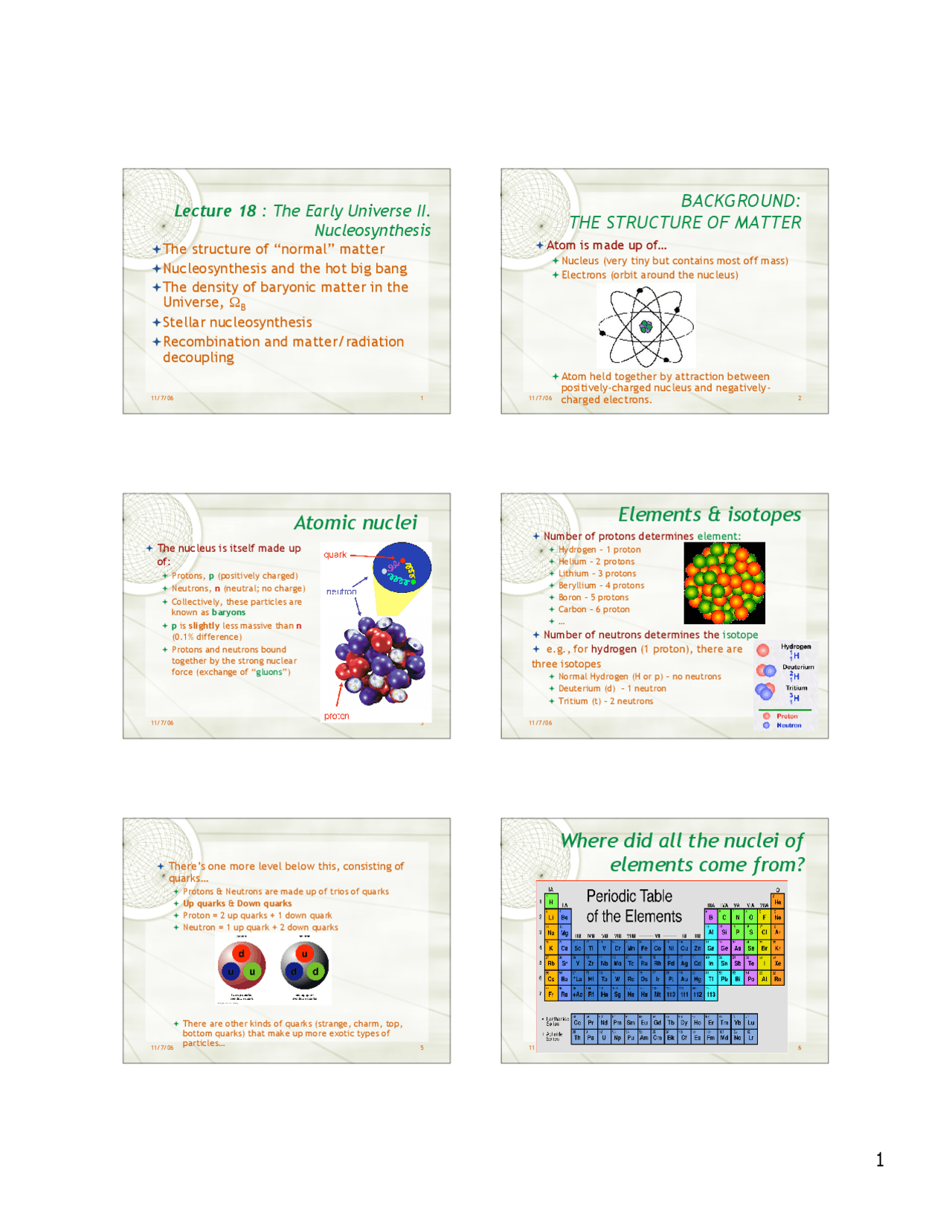 Nucleosynthesis The Early Universe Ii Slides Astr 340 Docsity