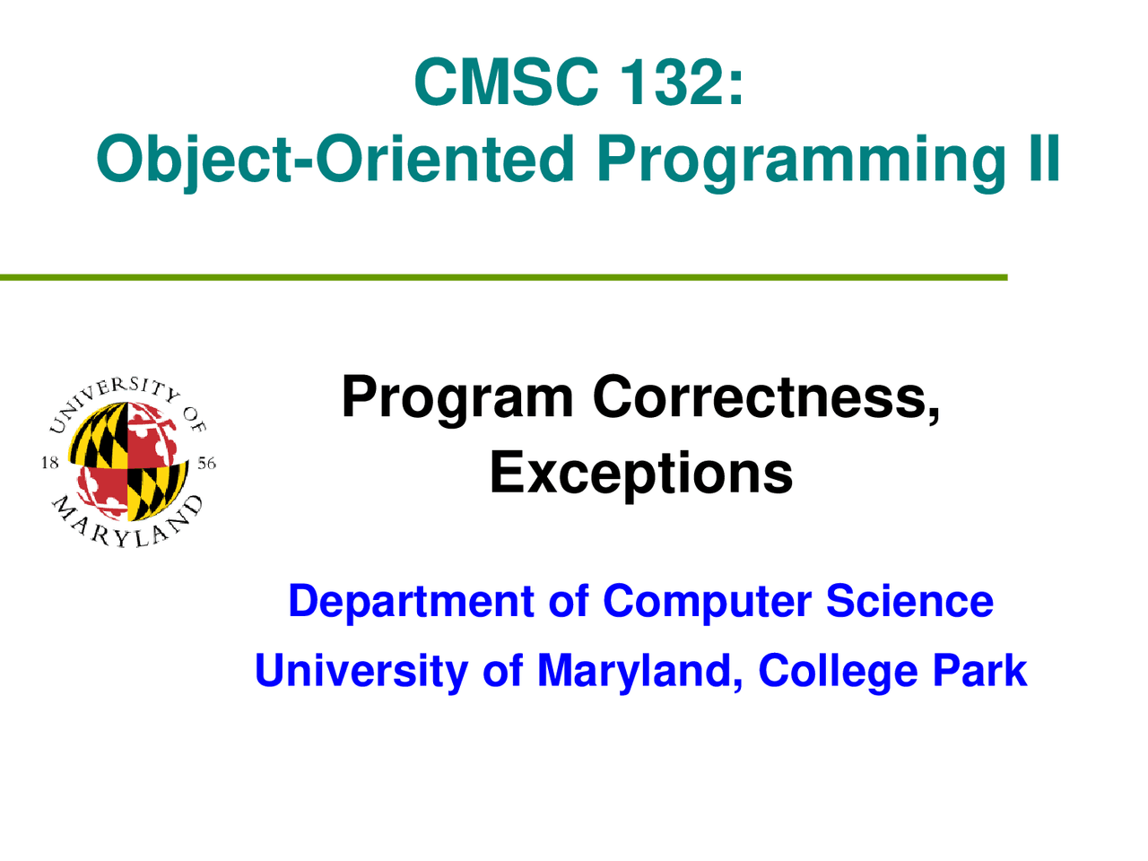 Program Correctness Exceptions Objected Oriented Program Ii Notes