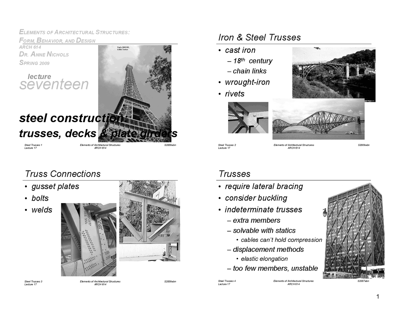 Steel Construction Trusses Decks Architecture Structures Arch 614 Docsity