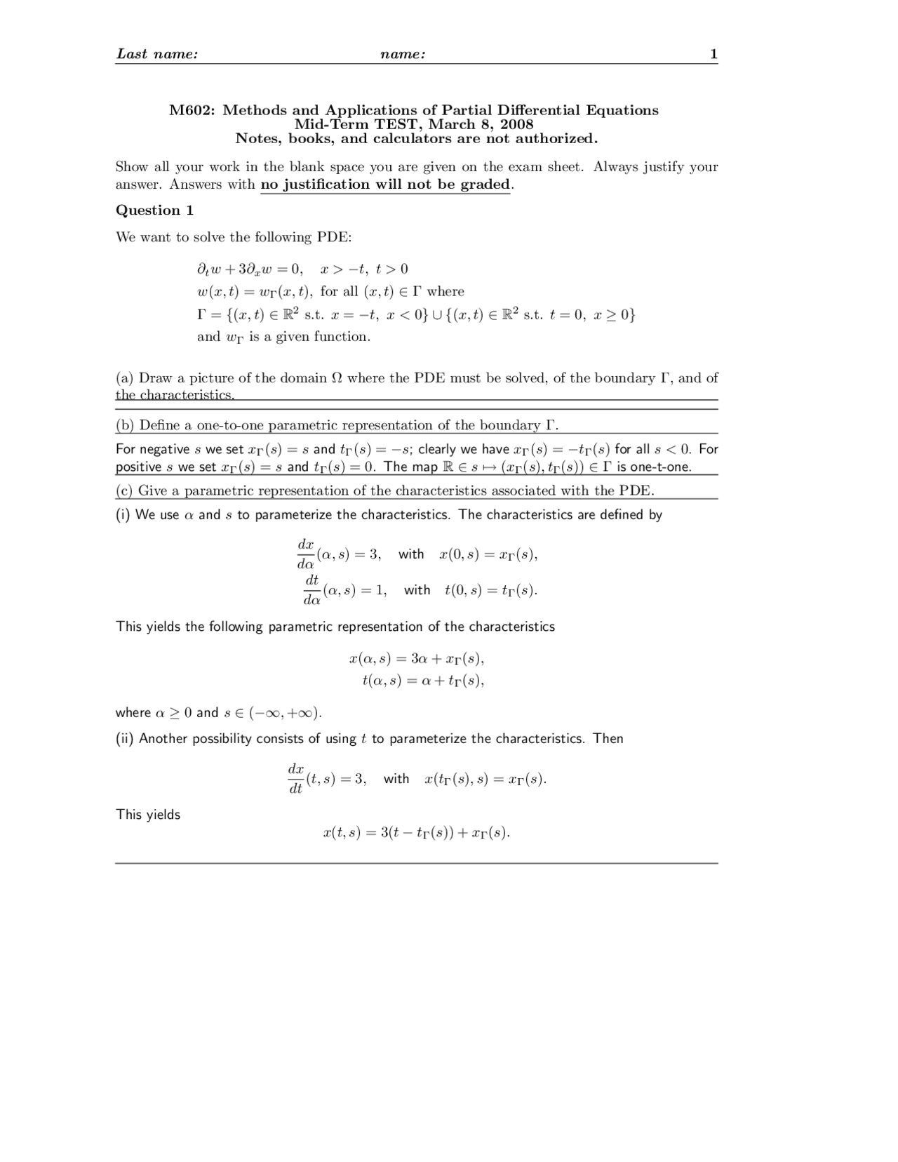 Midterm Exam Method And Application Of Partial Differential Equation