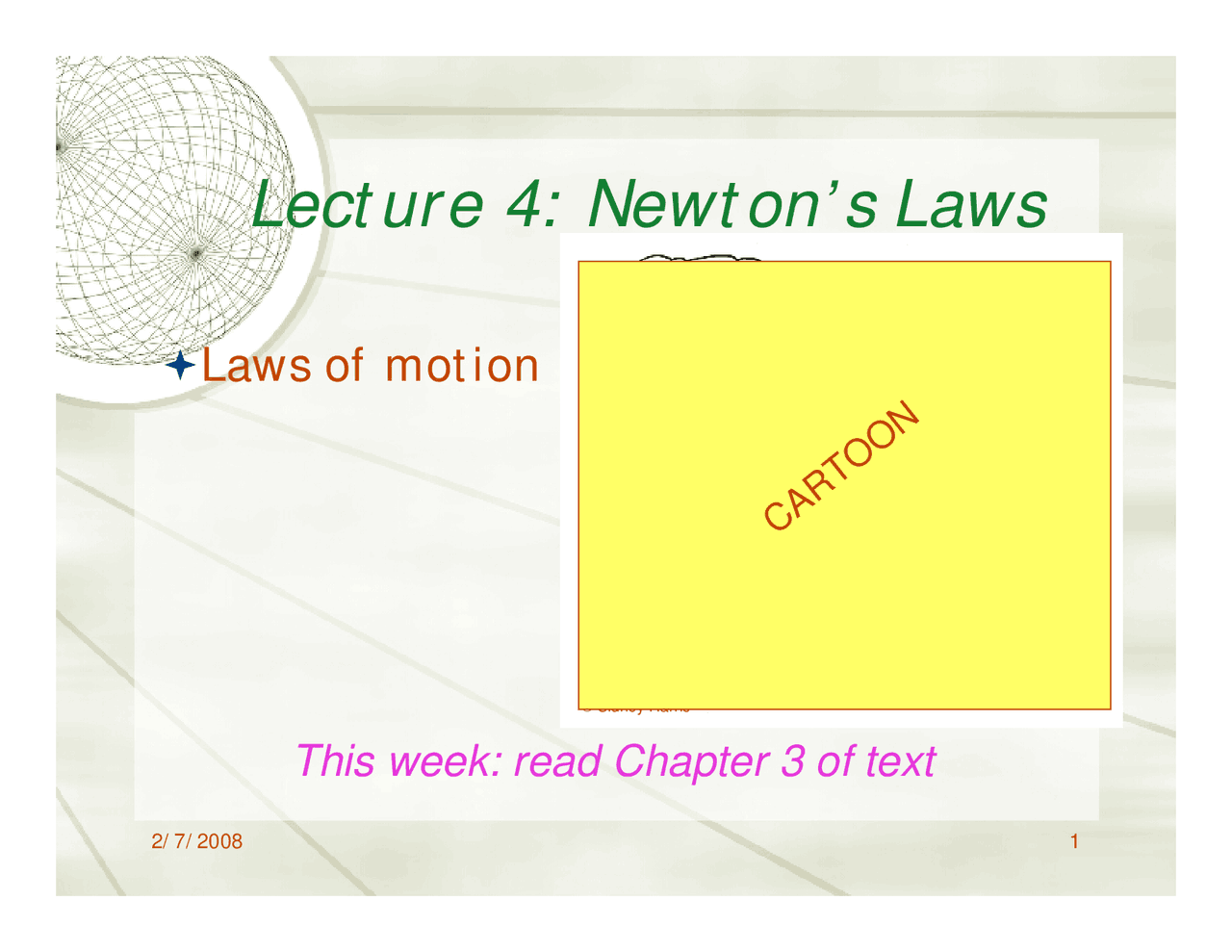 Law of Motion, Newton's Laws - Lecture Slides | ASTR 340 - Docsity