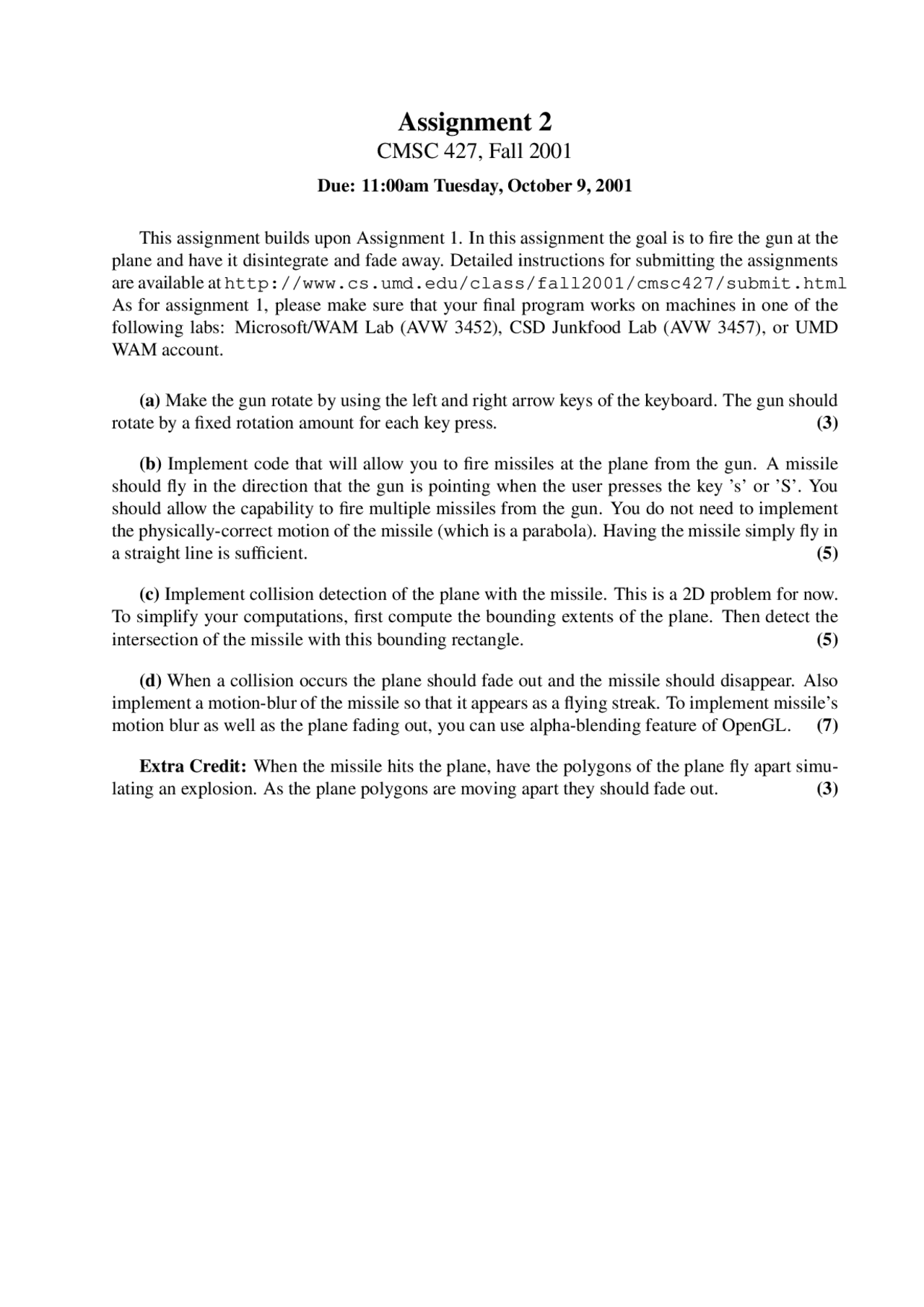 Assignment 2 Questions Computer Graphics Cmsc 427 Docsity 8900