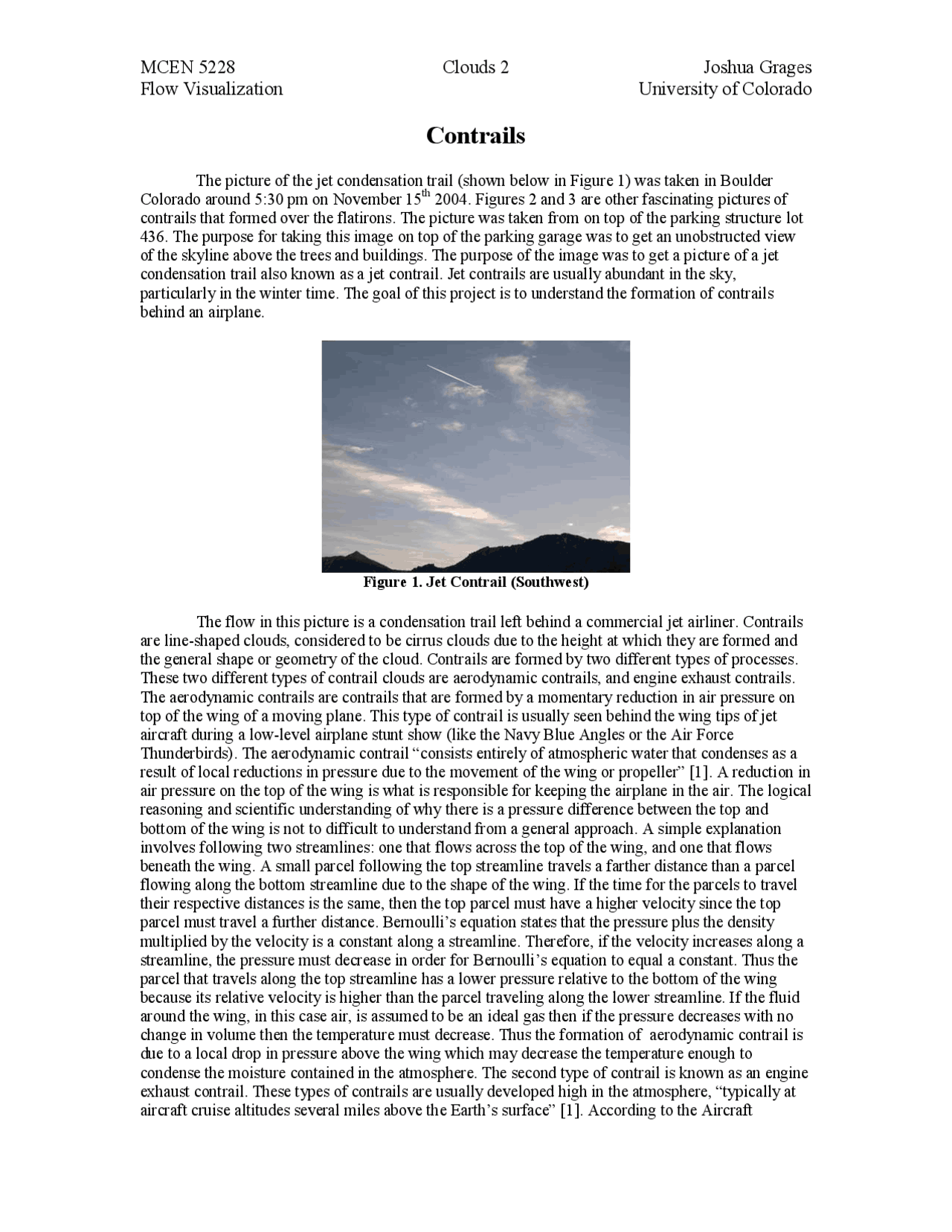 Clouds 2 Contrails Flow Visualization Mcen 5228 Docsity