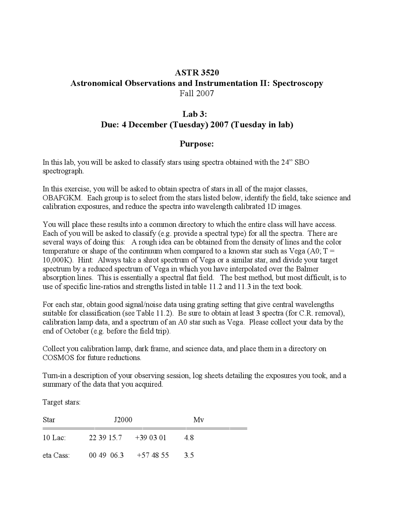 Astronomical Observations And Instrumentation I Spectroscopy Astr
